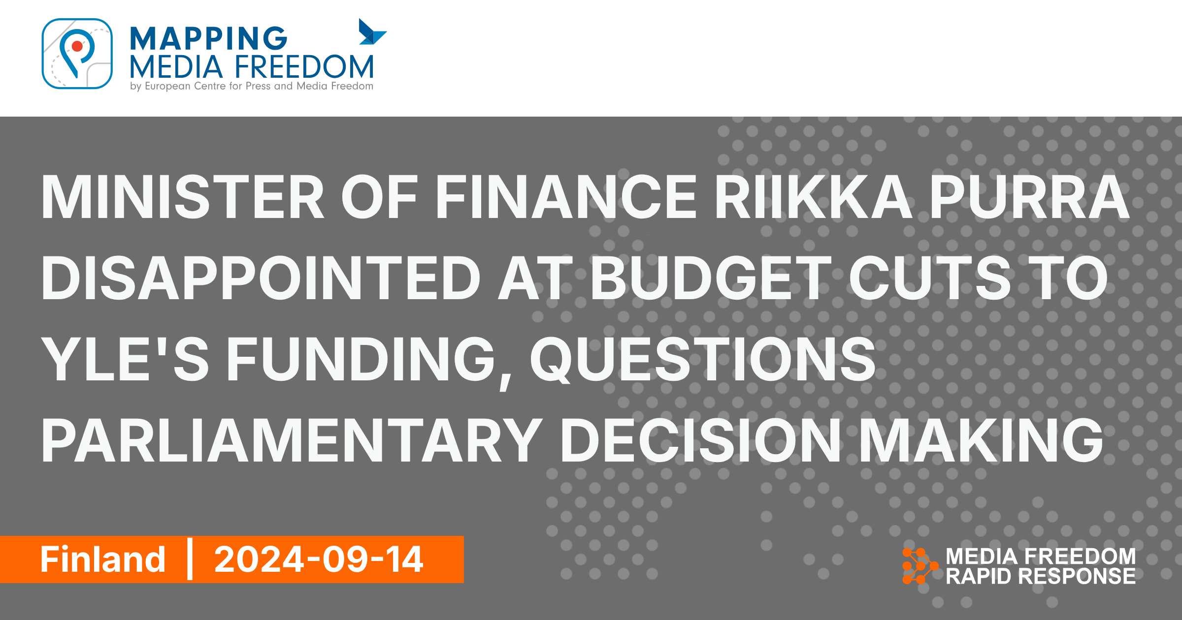 Mapping Media Freedom: Finland: Minister of Finance Riikka Purra ...